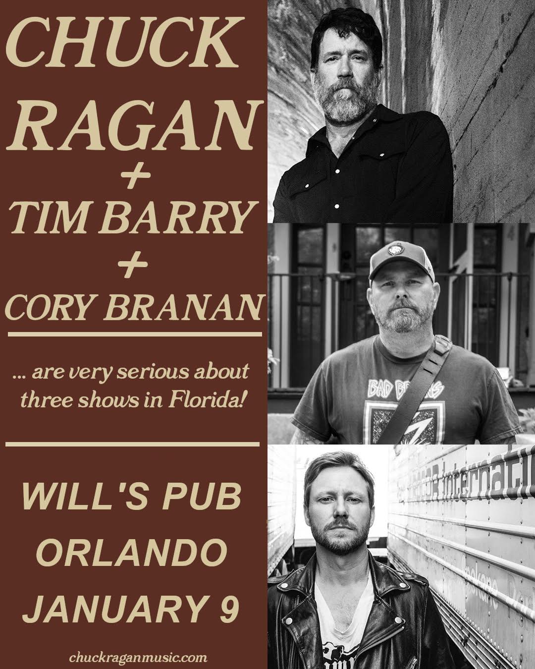 Chuck Ragan, Tim Barry, and Cory Branan - Will's Pub